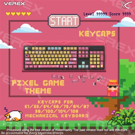 VEREX Vedio Game Theme 116 Keys ASA Profile PBT Dye Sublimation