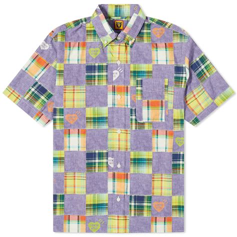 Human Made Short Sleeve Patchwork Print Shirt Blue End Ar