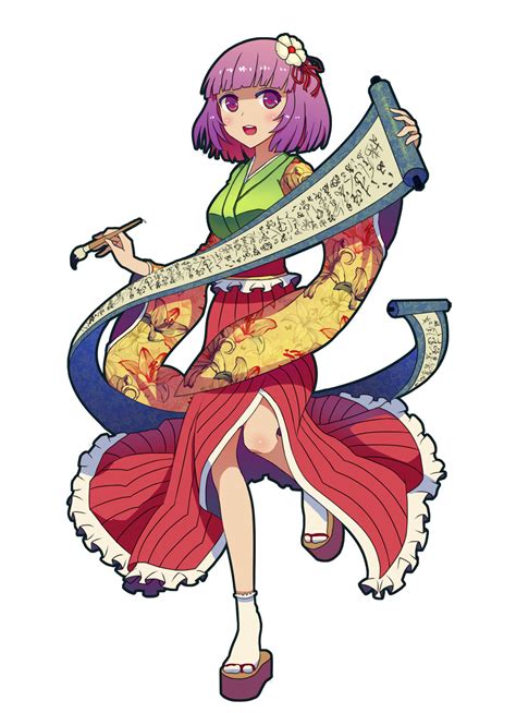 Safebooru Bad Id Bow Calligraphy Brush Flower Hair Bow Hair Flower