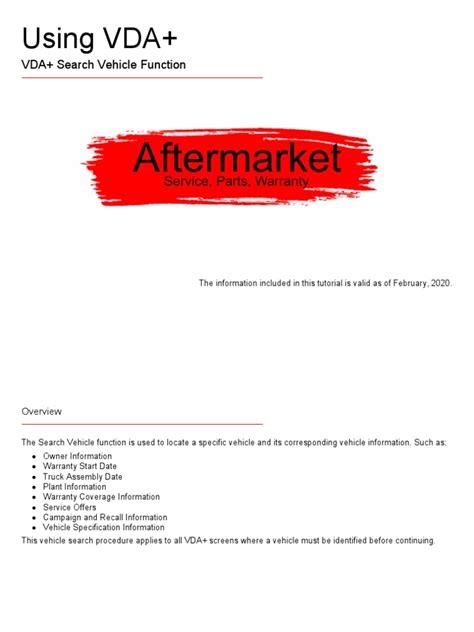 Vda Search Vehicle Function V2 Pdf Information Computing