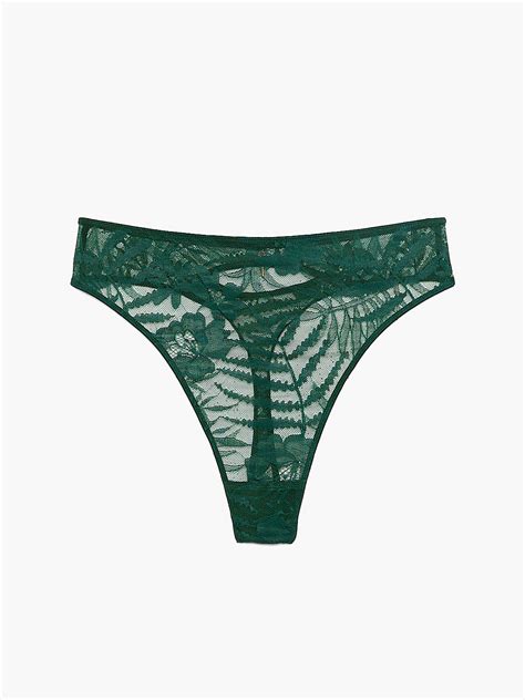 Shadowplay Lace Thong Panty In Green Savage X Fenty
