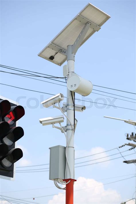 Cctv With Solar Panel Stock Image Colourbox