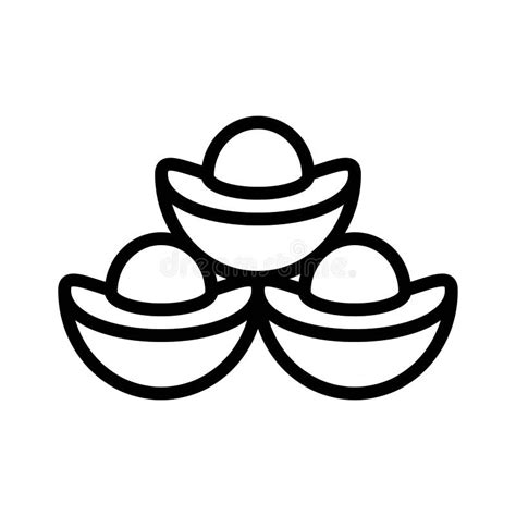 Chinese Gold Coin Vector Chinese Lunar New Year Solid Style Icon Stock