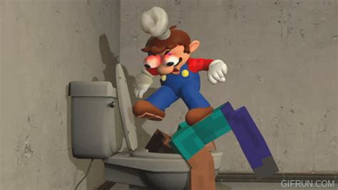 Mario Stomp Steves Head In The Toilet By Yusaku Ikeda On Deviantart