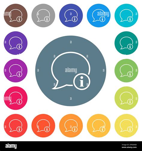 Message Info Outline Flat White Icons On Round Color Backgrounds 17