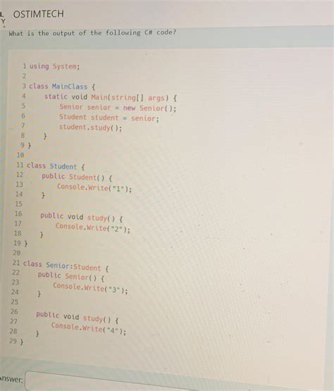 Solved L Ostimtechwhat Is The Output Of The Following C