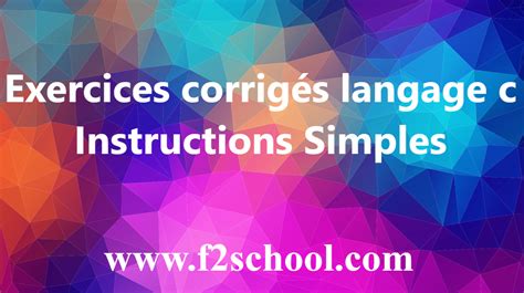 Langage C Exercices Corrigés Gratuit Pdf F2school