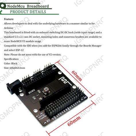 nodemcu base esp8266 testing diy breadboard basics tester suitable for