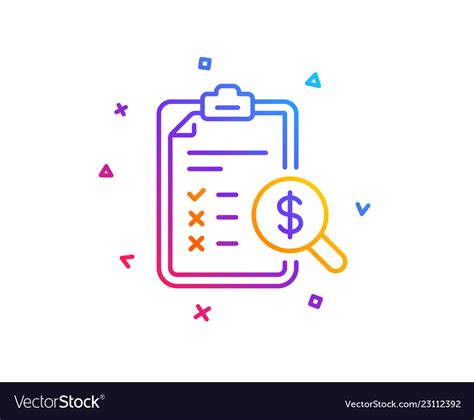 Accounting Report Line Icon Audit Sign Royalty Free Vector