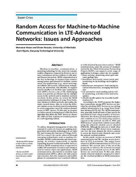 pdf random access for machine to machine communication in lte