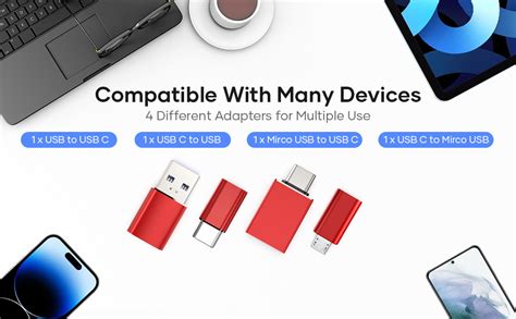 4 Pezzi Adattatore USB C Femmina A Maschio Adattatore USB C A Micro