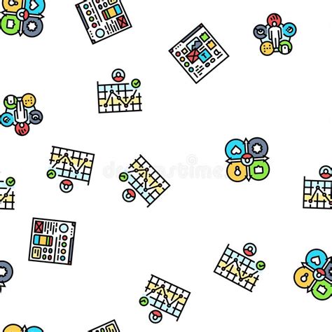 Ui Ux Develop Content Research Seamless Pattern Vector Stock