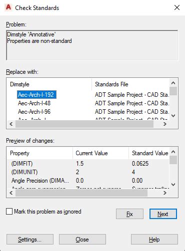 To Synchronize A Project Drawing With AutoCAD Standards