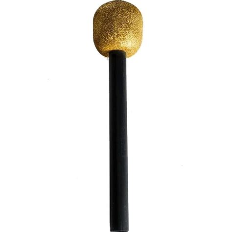 Gold Glitter Microphone Prop Big W