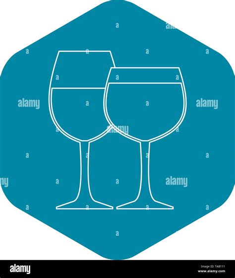Two Wine Glasses Icon Outline Style Stock Vector Image And Art Alamy