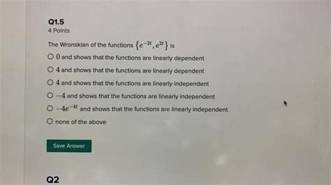 Solved Q1 20 Points Multiple Choice You Need Not Explain
