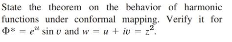 Solved State The Theorem On The Behavior Of Harmonic Chegg Com