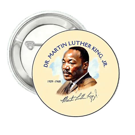 Dr Martin Luther King Jr Pin Back Button Tigereye Design