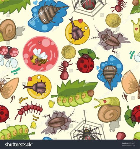 Seamless Bug Pattern Stock Vector Illustration 68714023 Shutterstock