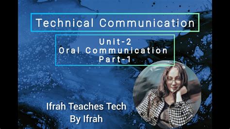 Oral Communication Tc Unit 2 Part1 Bca Sem1 Ipu Youtube