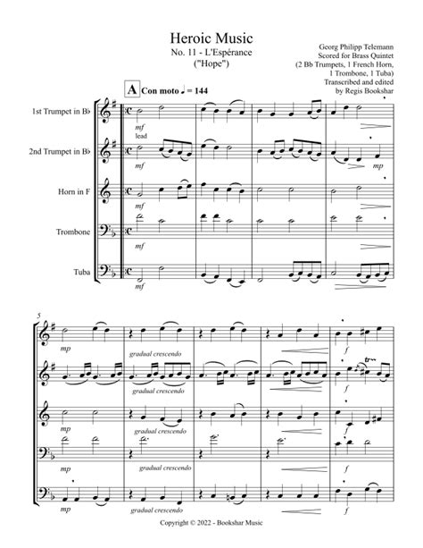 Heroic Music No L Esperance F Brass Quintet Trp Hrn