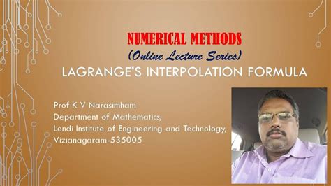 Interpolationlagranges Interpolation Formula Youtube
