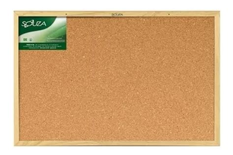 Quadro Lousa De Aviso Cortiça 60x40 Em Madeira Escritórios Cor Marrom