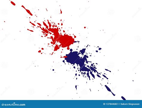 Abstract Vector Splatter Red And Blue Color Design Illustration Vector