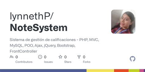 GitHub lynnethP NoteSystem Sistema de gestión de calificaciones