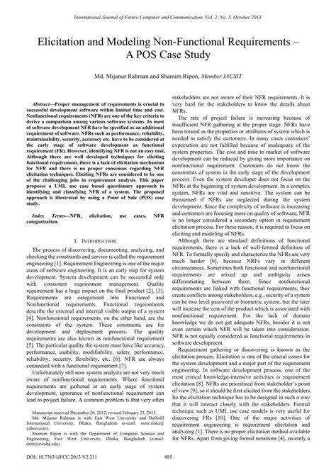 pdf elicitation and modeling non functional requirements â€“ a