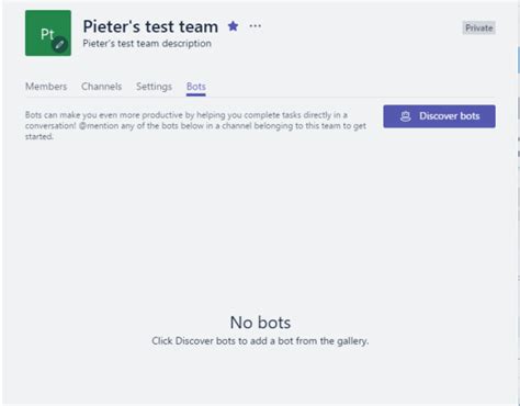 microsoft teams bots and settings