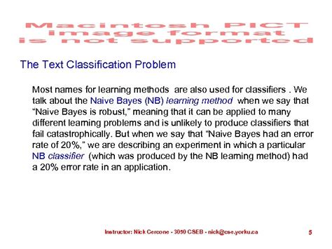 Text Classification The Problem Statistical Text Categorization Types