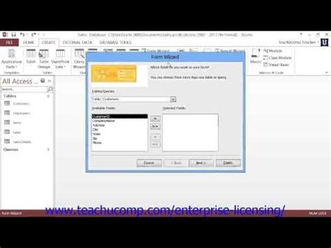 Microsoft Access Form Wizard Demo For Group Training