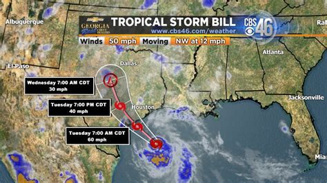 Tropical Storm Bill To Bring More Heavy Rain For Texas 3tv Cbs 5