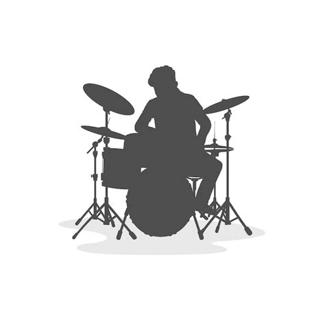 Silueta Del Baterista Dibujada A Mano Vector Gratis