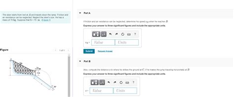 Solved Part A The Skier Starts From Rest At A And Travels Chegg