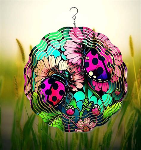 Pink Ladybug Wind Spinner Etsy