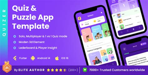 2 App Template Modern Quiz Solo App Multiplayer Quiz App 1vs1 Quiz App Quiz App Quizon