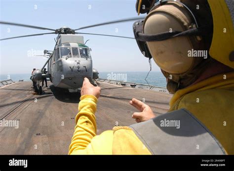 US Navy Flight Deck Director Boatswain S Mate Stock Photo Alamy