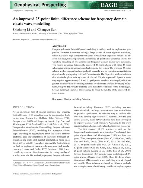 Pdf An Improved Point Finitedifference Scheme For Frequency