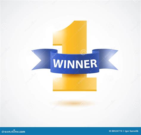 Winner, Number One Confetti Background. Prize Award Triphy Symbol ...