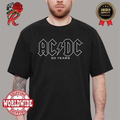 Acdc 50 Years Anniversary Classic Logo T Shirt Reverholic