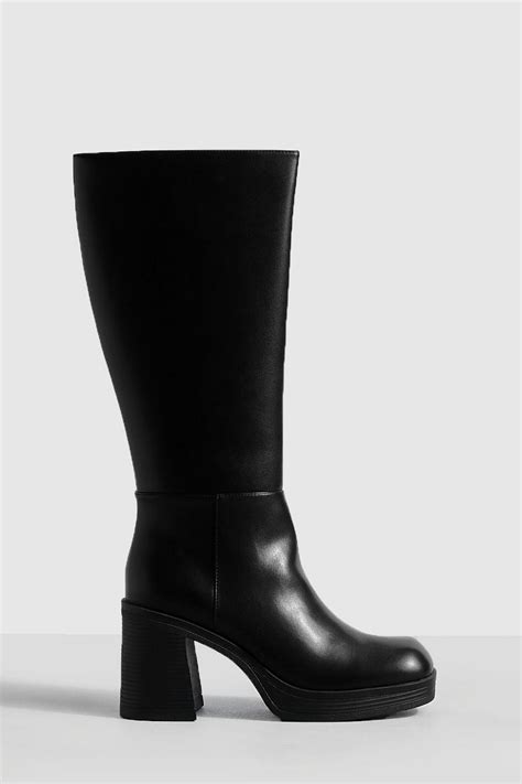 Platform Knee High Boots Boohoo Uk