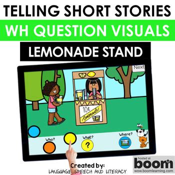 Summer Short Story Retell Activities WH Questions Speech Therapy Boom