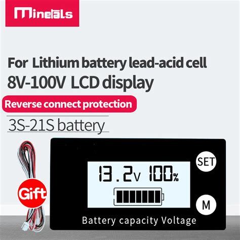 배터리 용량 Lcd 표시기 디스플레이 Dc 8v 100v 리드 산 성 리튬 Lifepo4 자동차 오토바이 전압계 전압 게이지