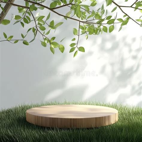 Wooden Platform On Green Grass With Leaves 3d Render Stock Illustration Illustration Of Grass Wooden Platform On Green Grass With Leaves 3d Render Stock Illustration Illustration Of Grass