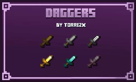 Torrezx Daggers Minecraft Texture Pack