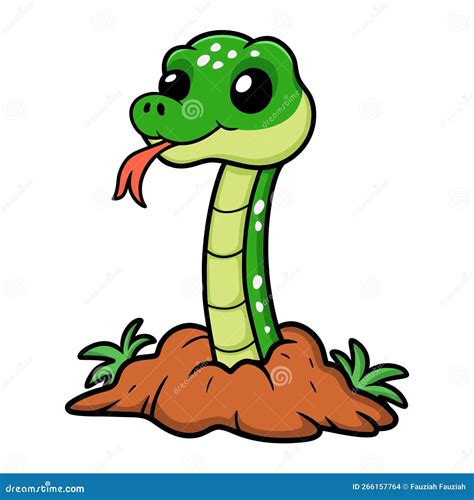 Liefje Groene Boompython Cartoon Uit Gat Vector Illustratie Illustration Of Roofdier Dier