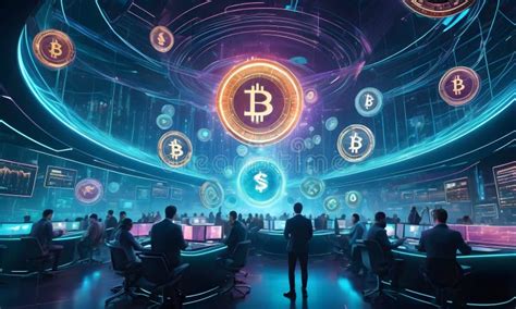 Cryptocurrency Trading Floor In Futuristic Style Stock Image Image Of Dynamic