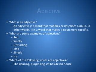 Parts Of Speech Are Categories That Classify Words Based On Their